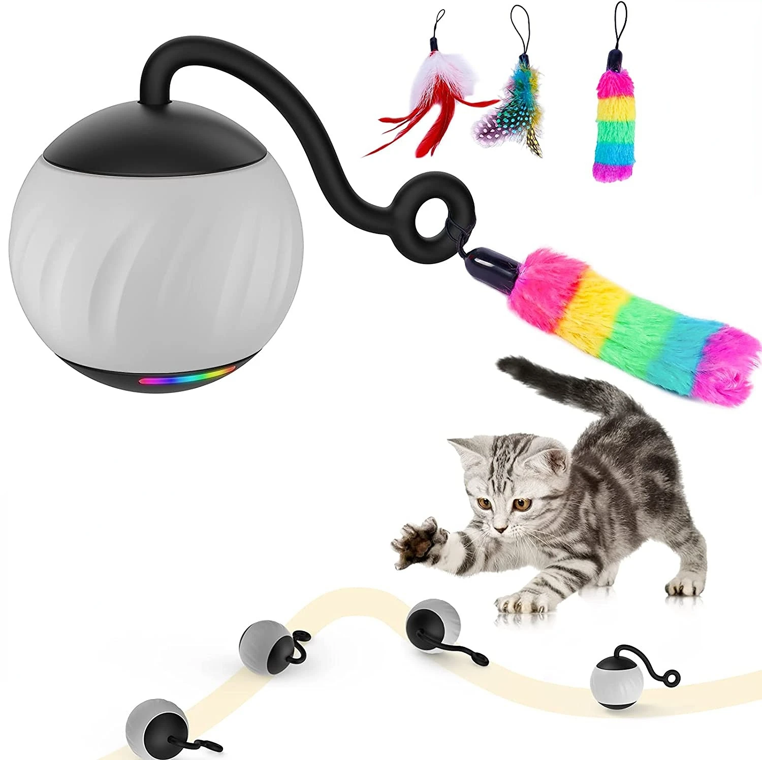 Atuban Cat Toy,interactive Cat Toys For Indoor Cats,automatic Moving ...