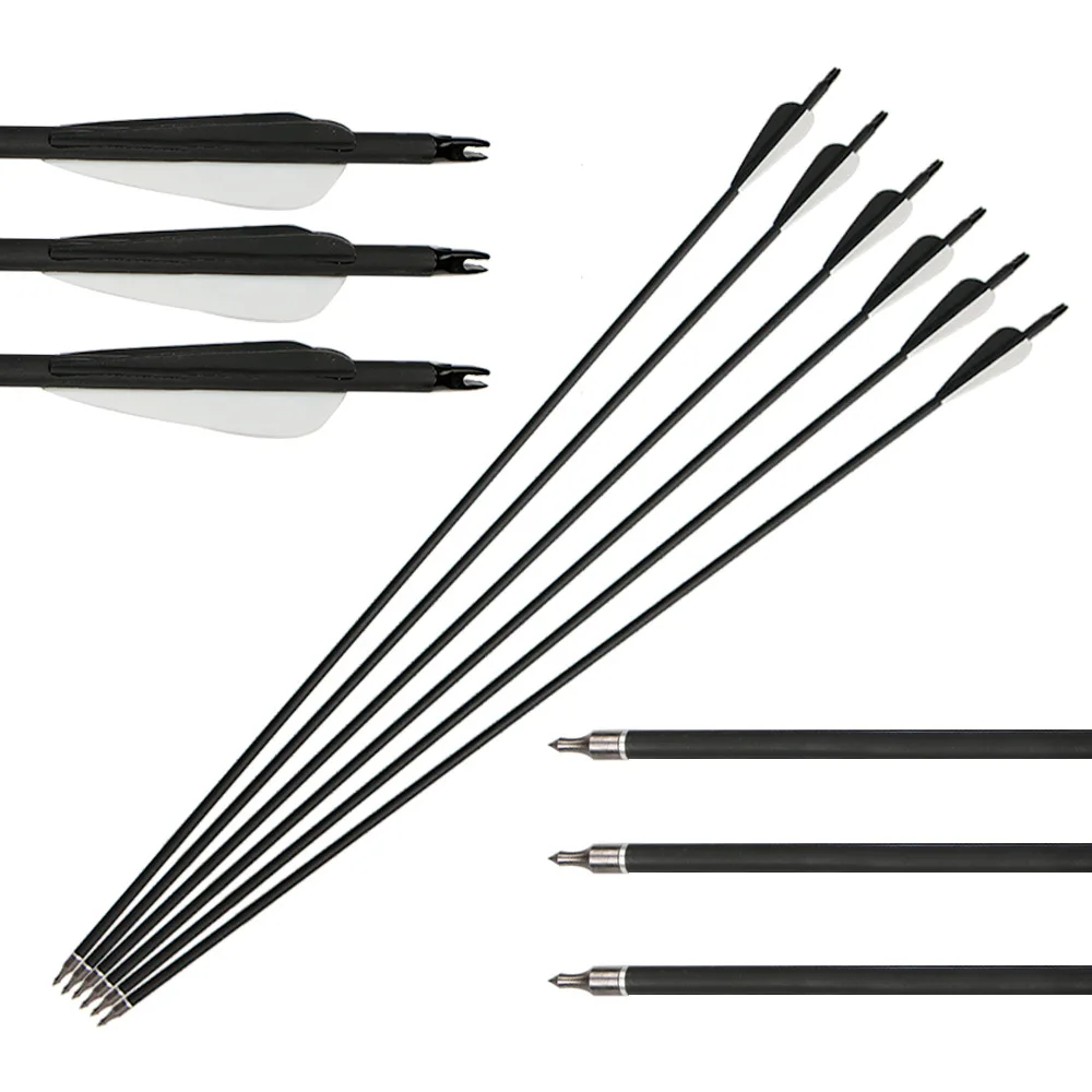 26-28-30-32-Inch-Spine-500-Carbon-Fiber-Glass-Fiber-Arrows-Black-and ...