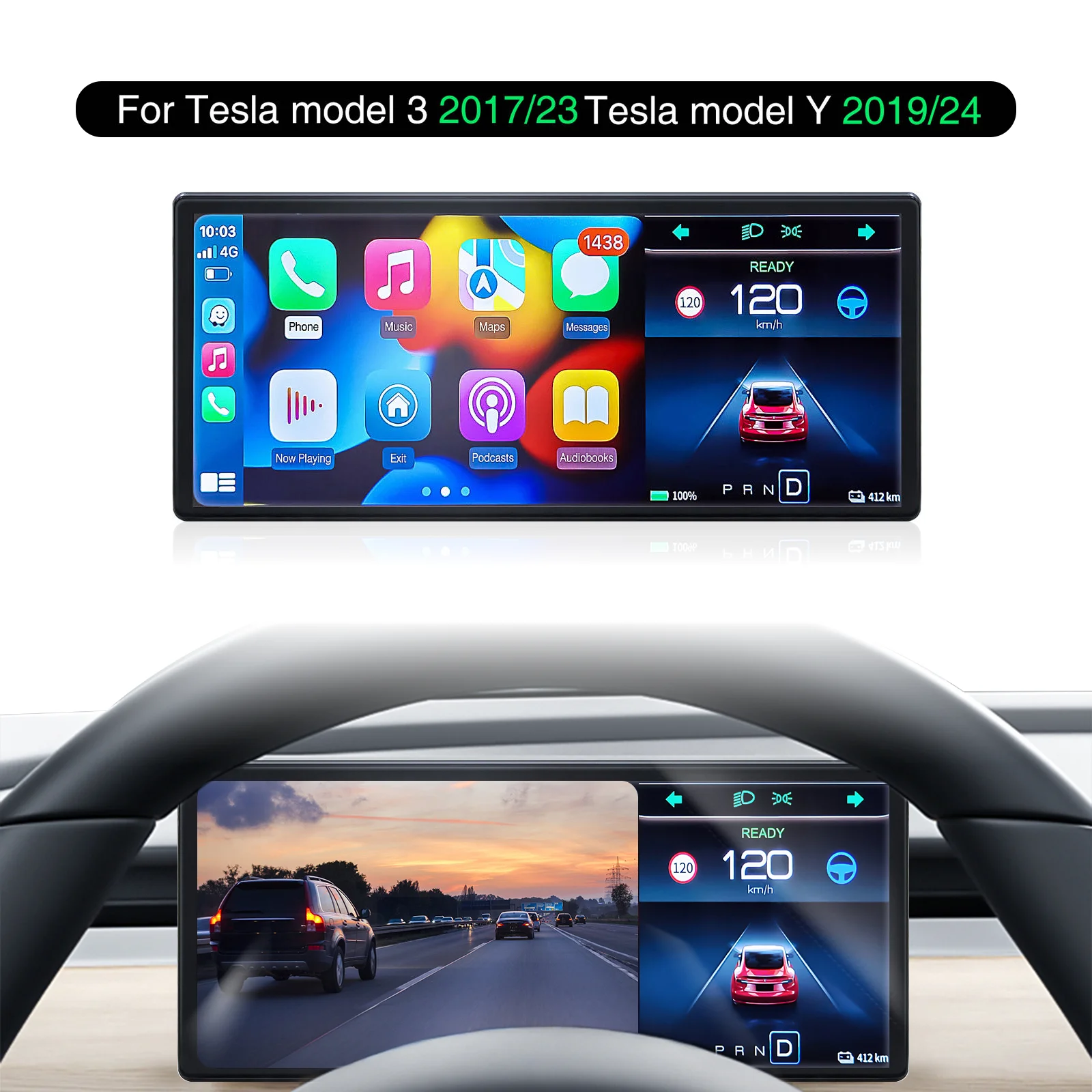 Model-Y-Front-Display-Carplay-Speedometer-Head-Up-High-Dashboard-Driver ...