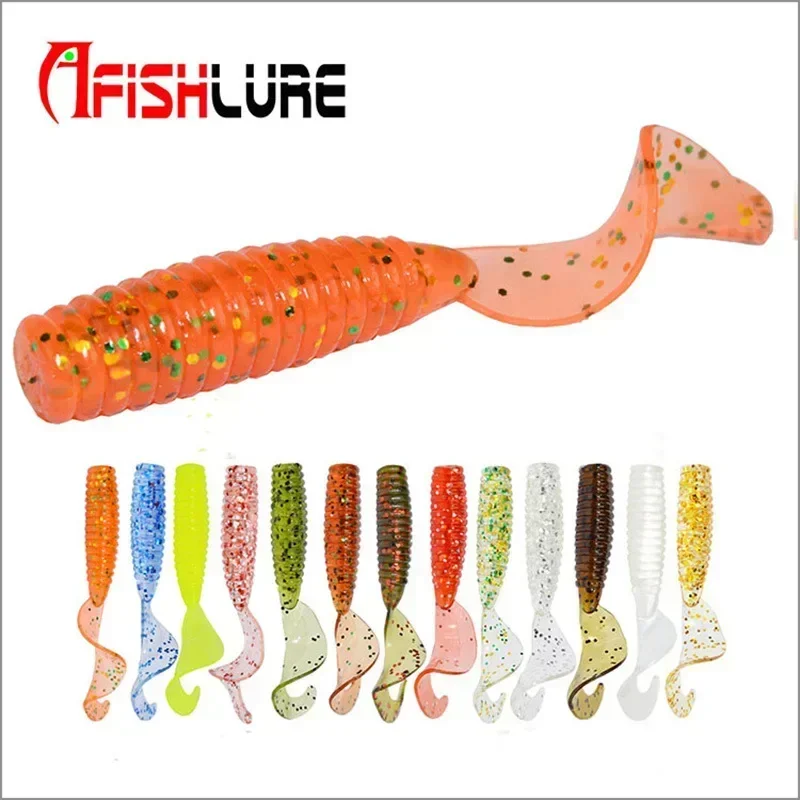 Afishlure-Lure-Fishing-Soft-Curly-Grubs-Tail-Plastic-Bait-Wobblers ...