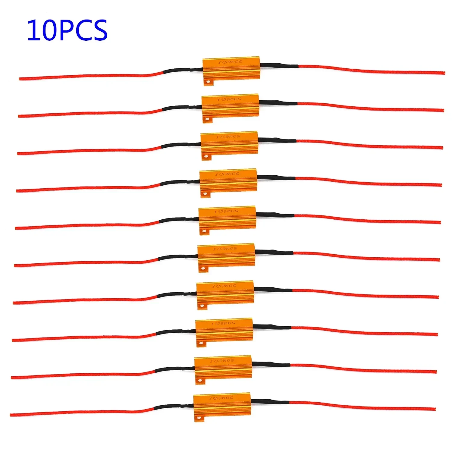 10pcs-50W-6-Ohm-LED-Lamp-Decoder-Brake-Light-Fault-Canceller-Resistor ...