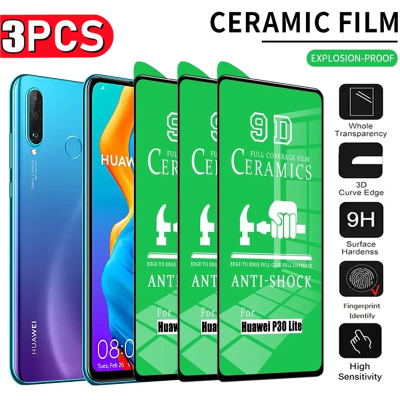 3PCS HD Soft Ceramic Film For Huawei P30 Lite P50 P40 P20 Lite E 5G Nova 5T 8I 8SE Screen ...