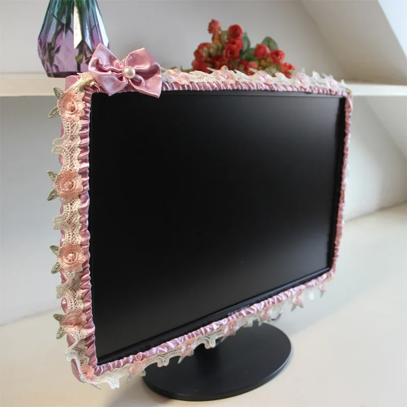 2023-New-Lace-Fabric-Computer-Frame-Cover-Monitor-Screen-Dust-Cover ...