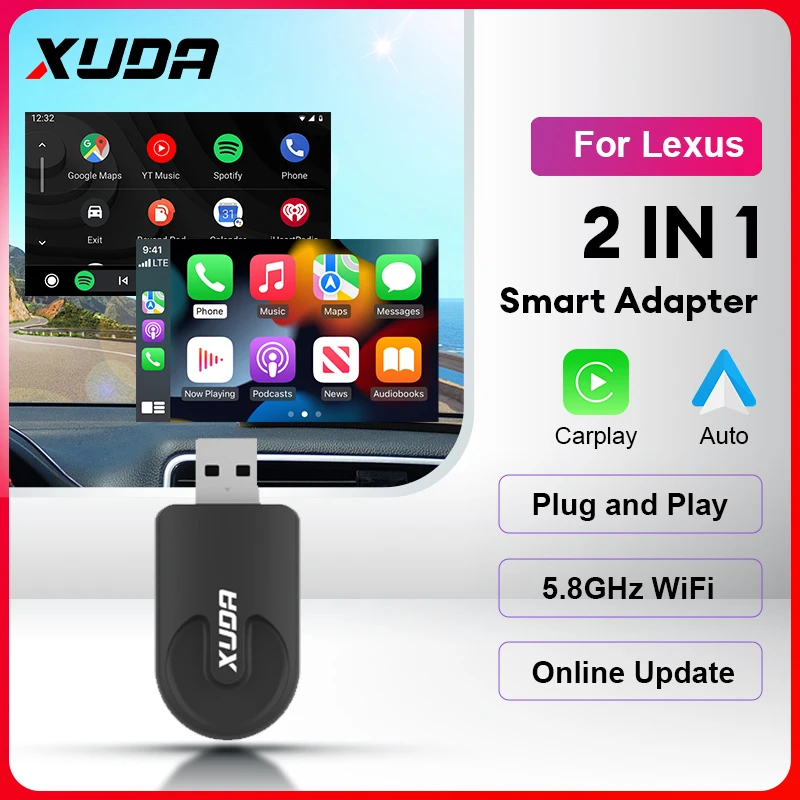 XUDA-adaptador-inal-mbrico-2-en-1-para-coche-dispositivo-con-Android ...