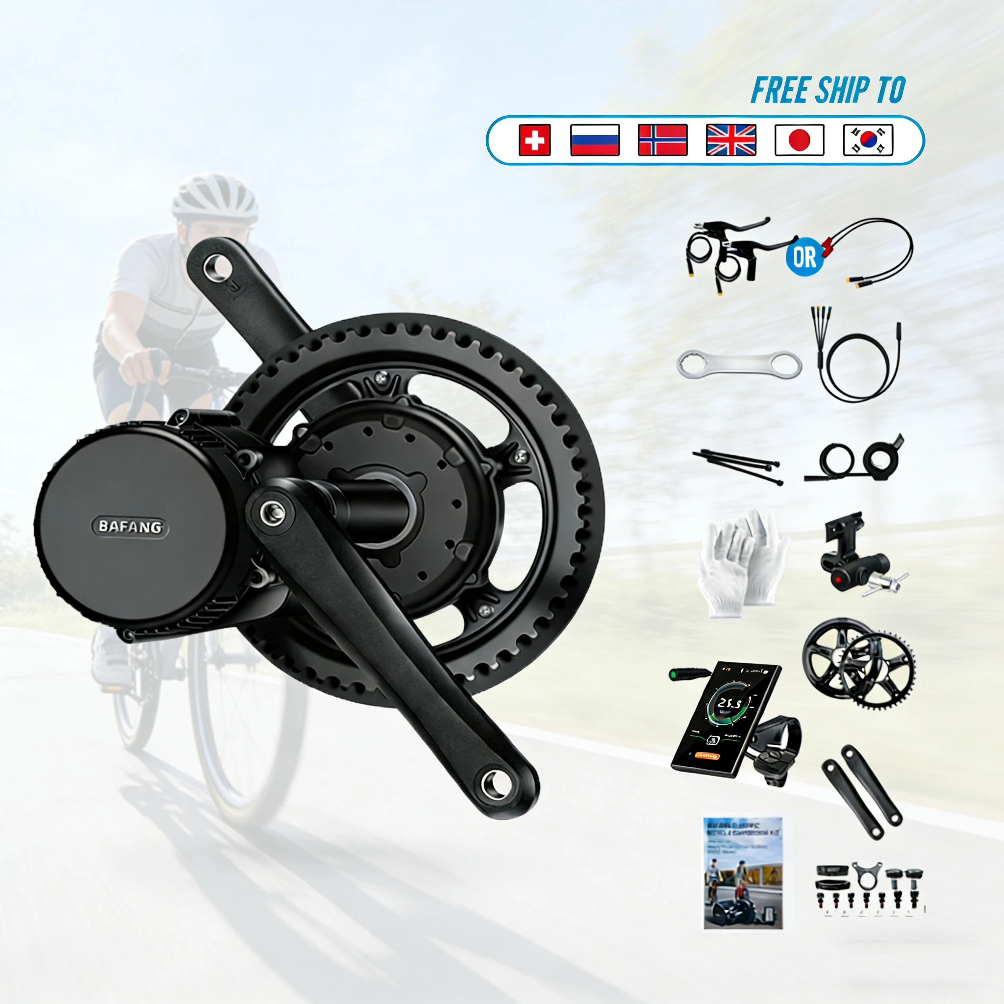 Bafang M325 M215 Mid Drive Motor Conversion Kit 48V 750W Brushless for ...