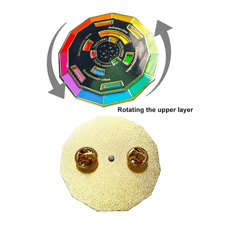 Color Wheel Pin Enamel Spinning Christmas Gift Brooch Mixed Guide Pins