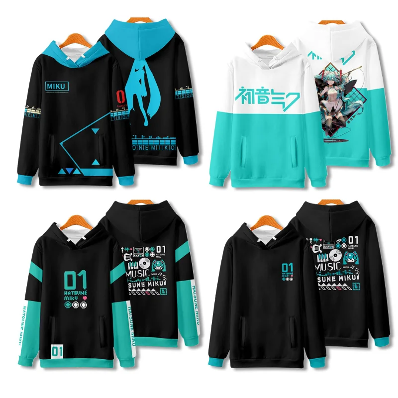 Kawaii Anime Hatsune Miku Anime Characters Winter 3D Printed Zipper ...