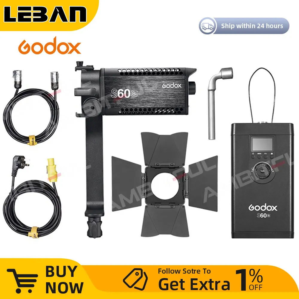 Godox-S60-BI-60W-Focusing-LED-Photography-Continuous-adjustable-Light ...