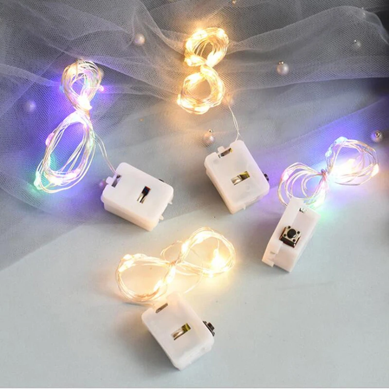 10/5Pcs LED Fairy Lights 3 Mode Light String Button Battery Christmas ...