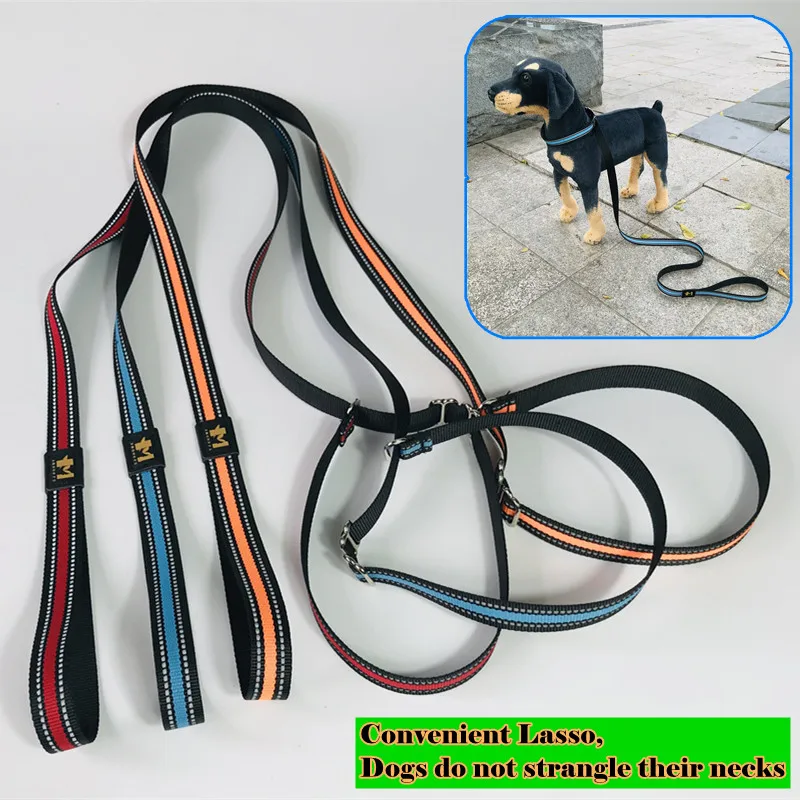 Dog Leash Slip Rope Lead Leash Heavy Duty Reflective webbing Adjustable ...
