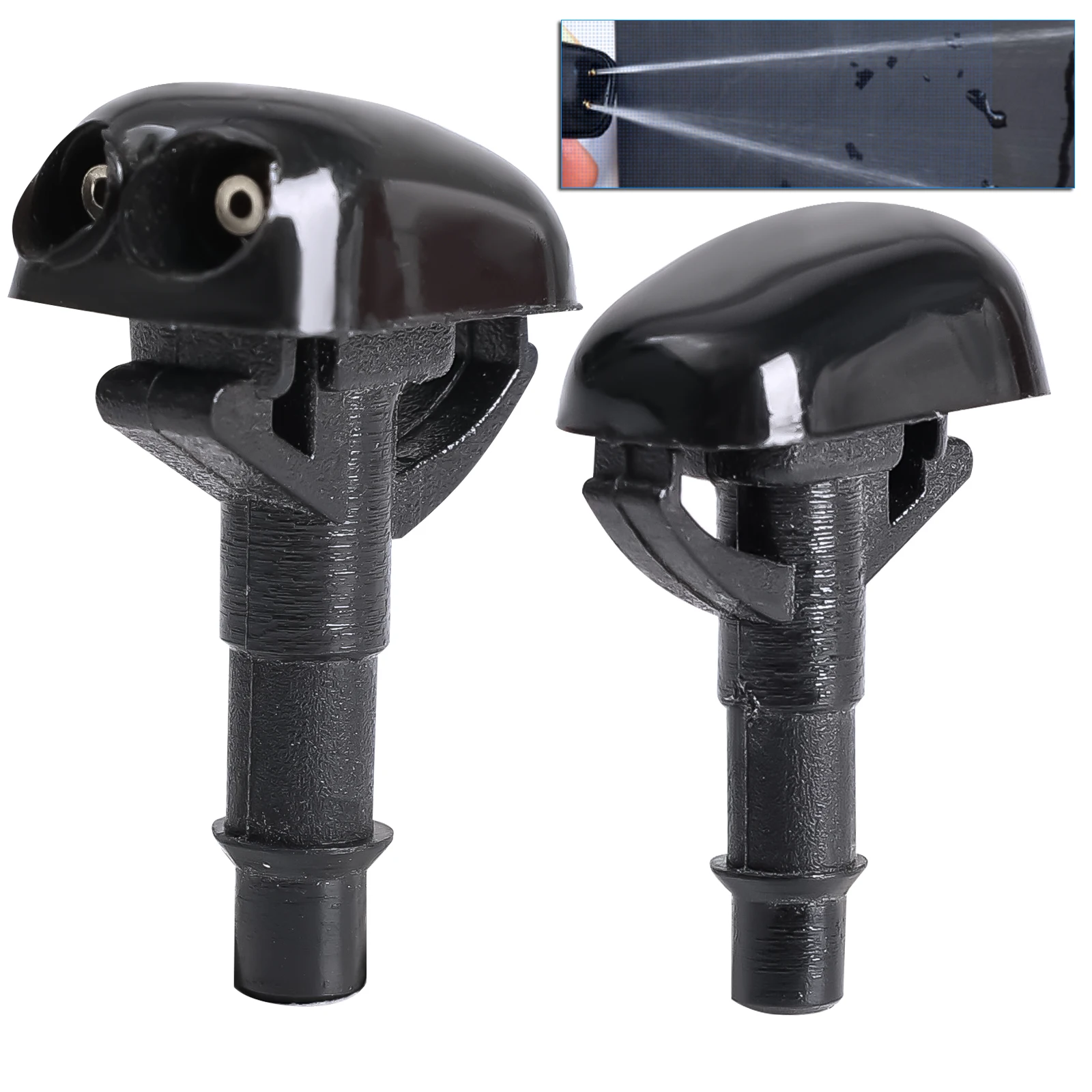 2Pcs Front Windshield Wiper Washer Jet Nozzle For Mitsubishi Lancer EVO ...
