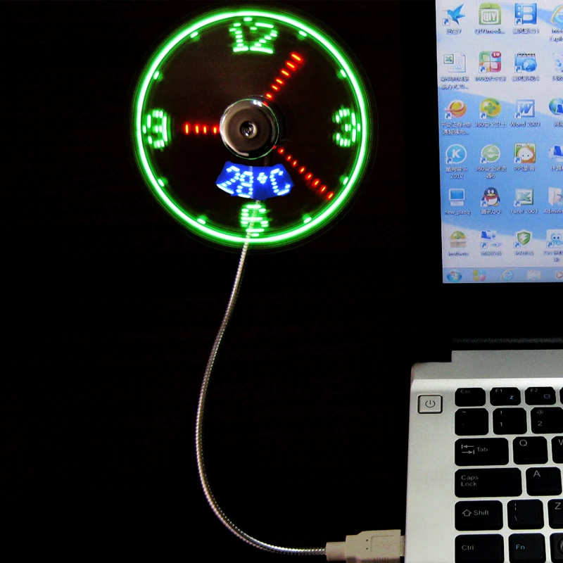 Creative-Glow-In-The-Dark-Usb-True-Clock-Fun-Snake-Led-Fan-Office ...