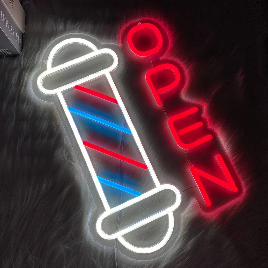 Barbershop Open Neon Sign Hair Salon Supplies Neon Lights Wall Decor ...