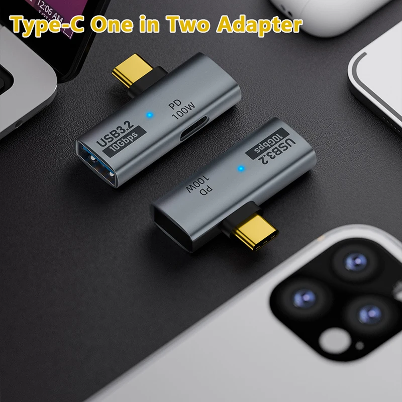 USB-Type-C-10Gbps-OTG-2in1-Adapter-With-100W-PD-Charging-Compatible-For ...