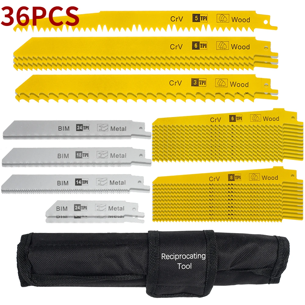 36Pcs-Set-Reciprocating-Saw-Blades-Pruning-Saw-Handsaw-Multi-Saw-Blade ...