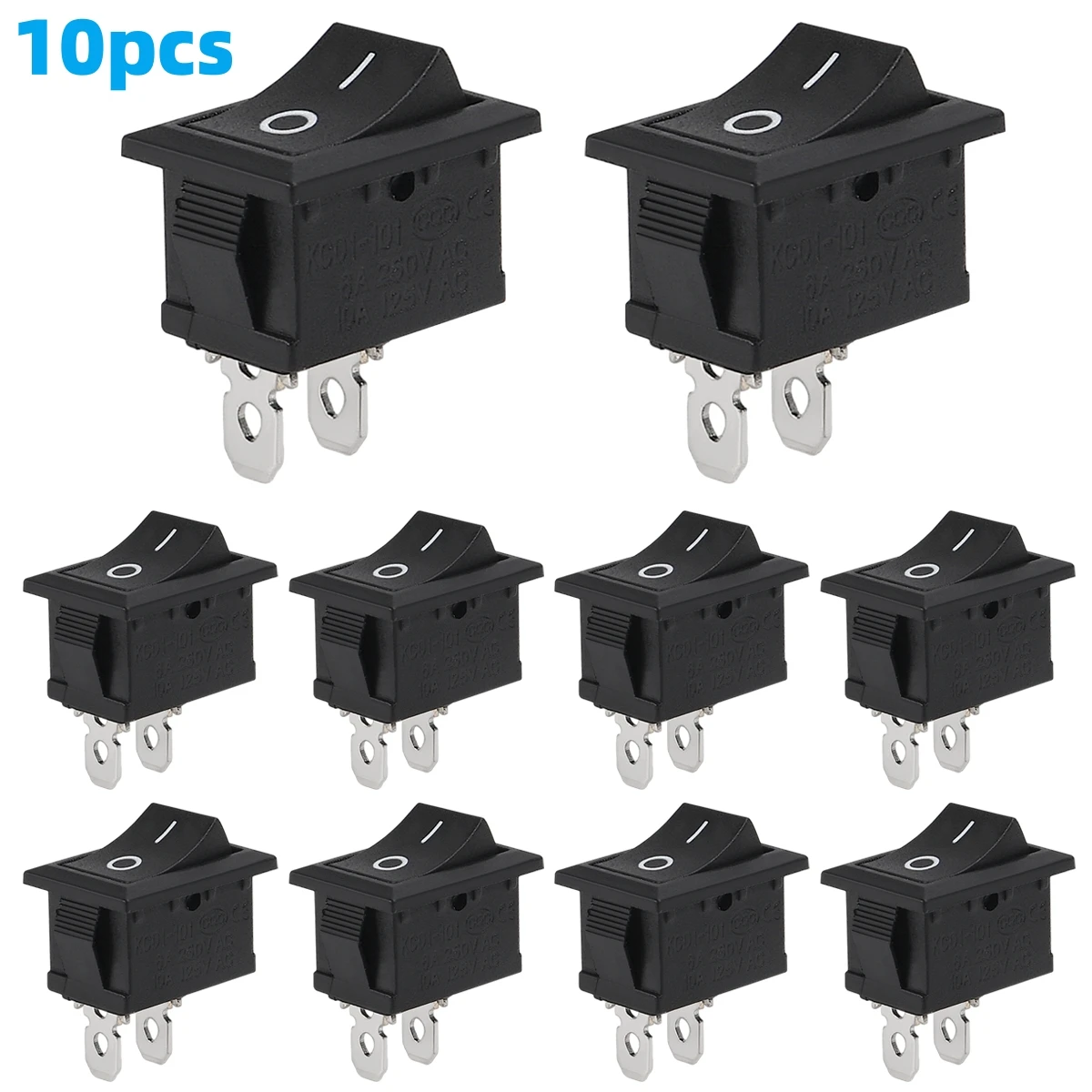10pcs-Snap-in-Boat-Rocker-Switch-Toggle-Power-SPST-ON-OFF-2-Pin-AC-250V ...
