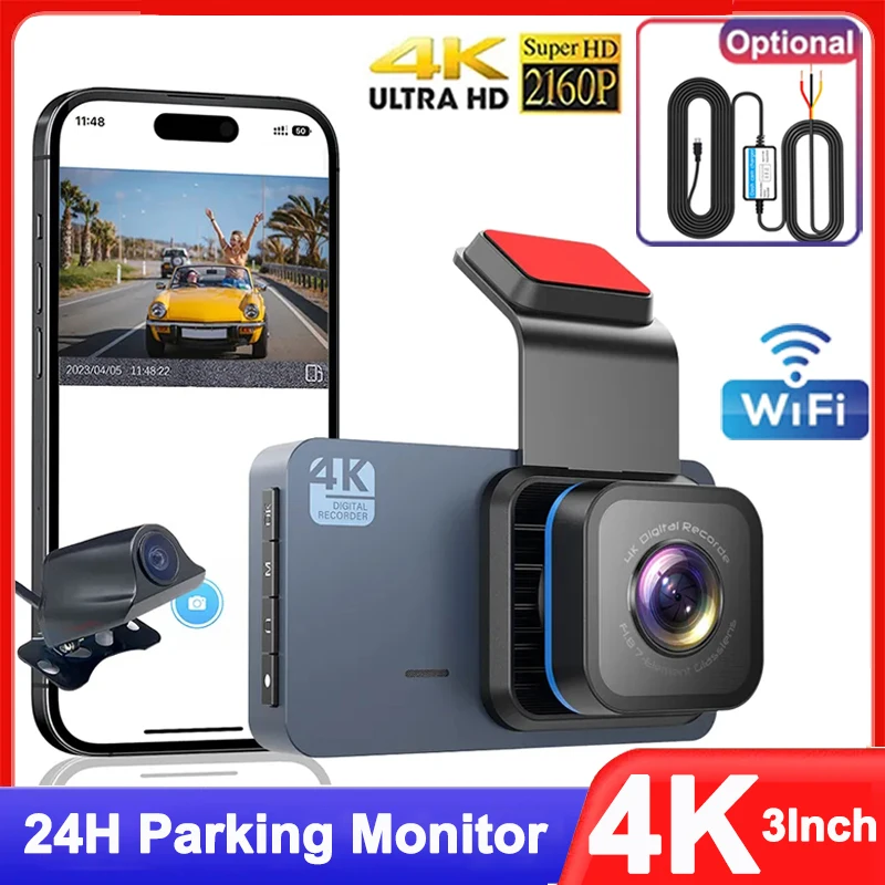 4K-Dash-Cam-for-Cars-WIFI-Control-Front-and-Rear-View-Camera-for ...