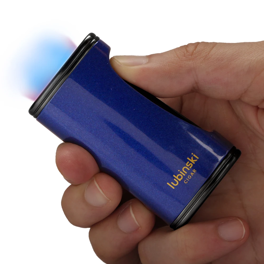 LUBINSKI-Fan-Flame-Luxury-Cigar-Lighter-Metal-Portable-Butane-Gas-Torch ...