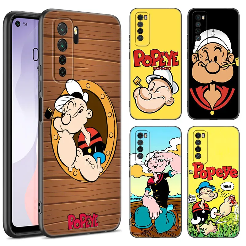 Cute-Cartoon-P-Popeyes-Black-Phone-Case-For-Huawei-Nova-11-12-Ultra-9 ...