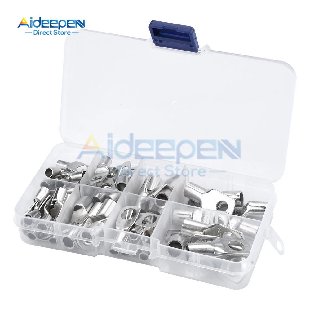 60PCS-Ring-Terminal-Cable-Shoes-Lugs-35mm2-Tinned-Copper-Lug-Wire-eye ...