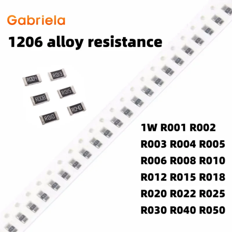 Alloy-resistance-50PCS-1206-1W-R001-R002-R003-R004-R005-R006-R008-R010 ...