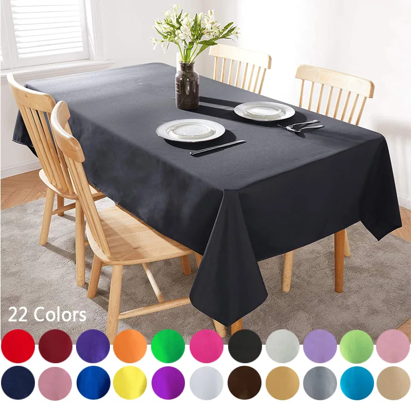 Tablecloth Rectangular Satin Table Linens Washable Polyester Stain ...