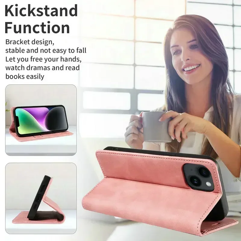 RFID Leather Flip Phone Case Cover for A16 5G (Blue)