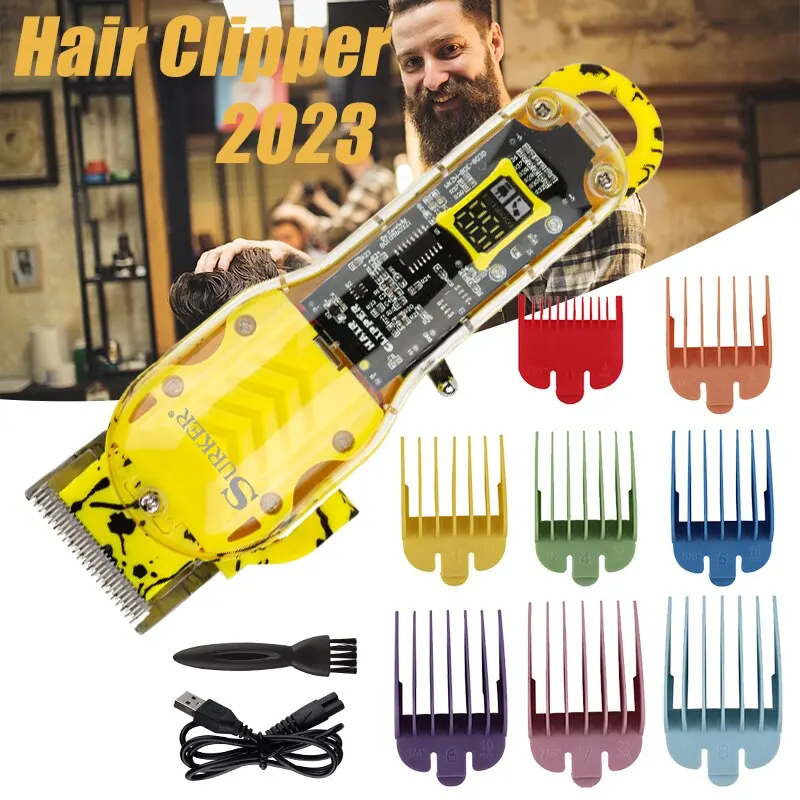 Hair-Clippers-Professional-Transparent-Electric-Hair-Trimmers-For-Men ...