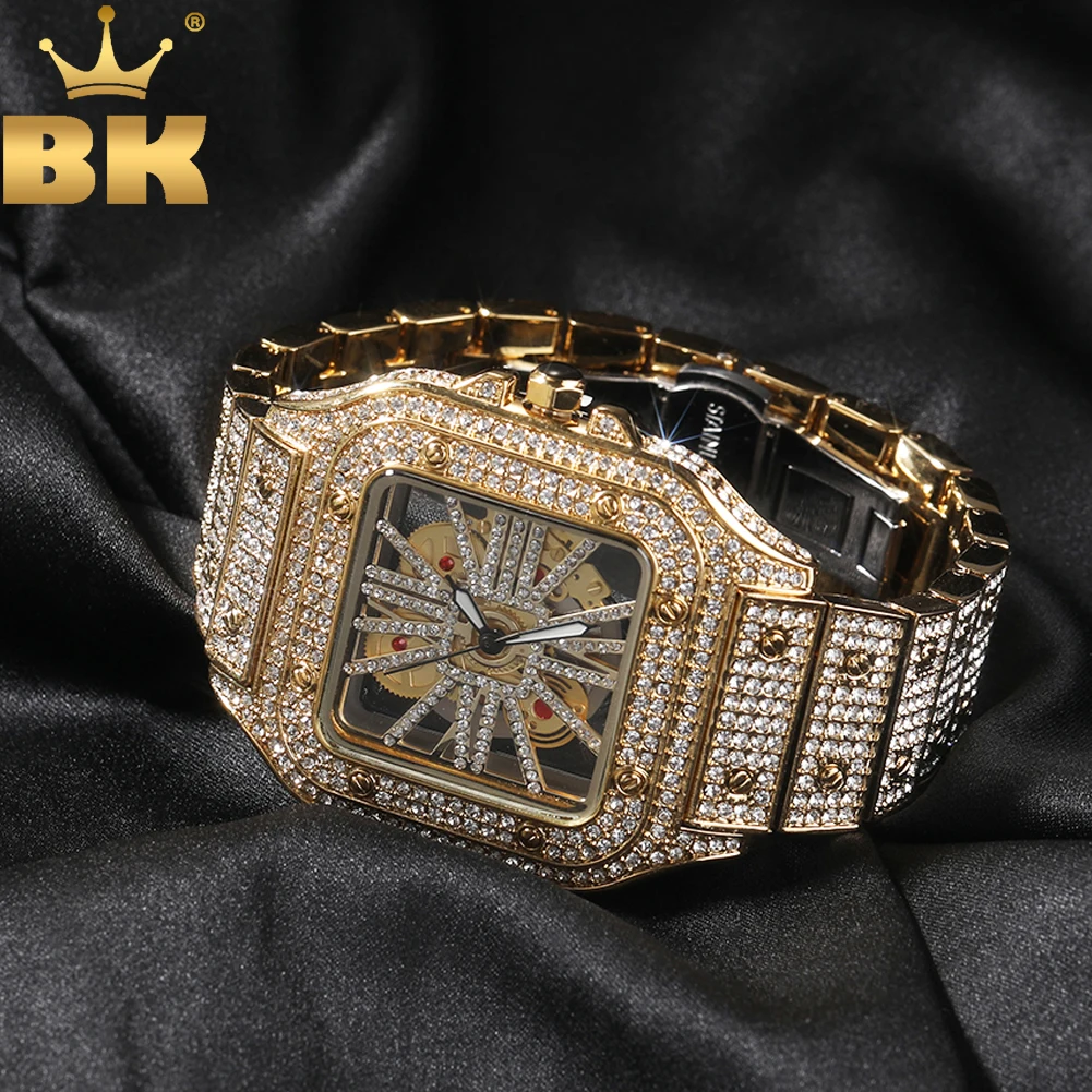 THE-BLING-KING-Iced-Out-reloj-de-cuarzo-para-hombre-cron-grafo-de ...