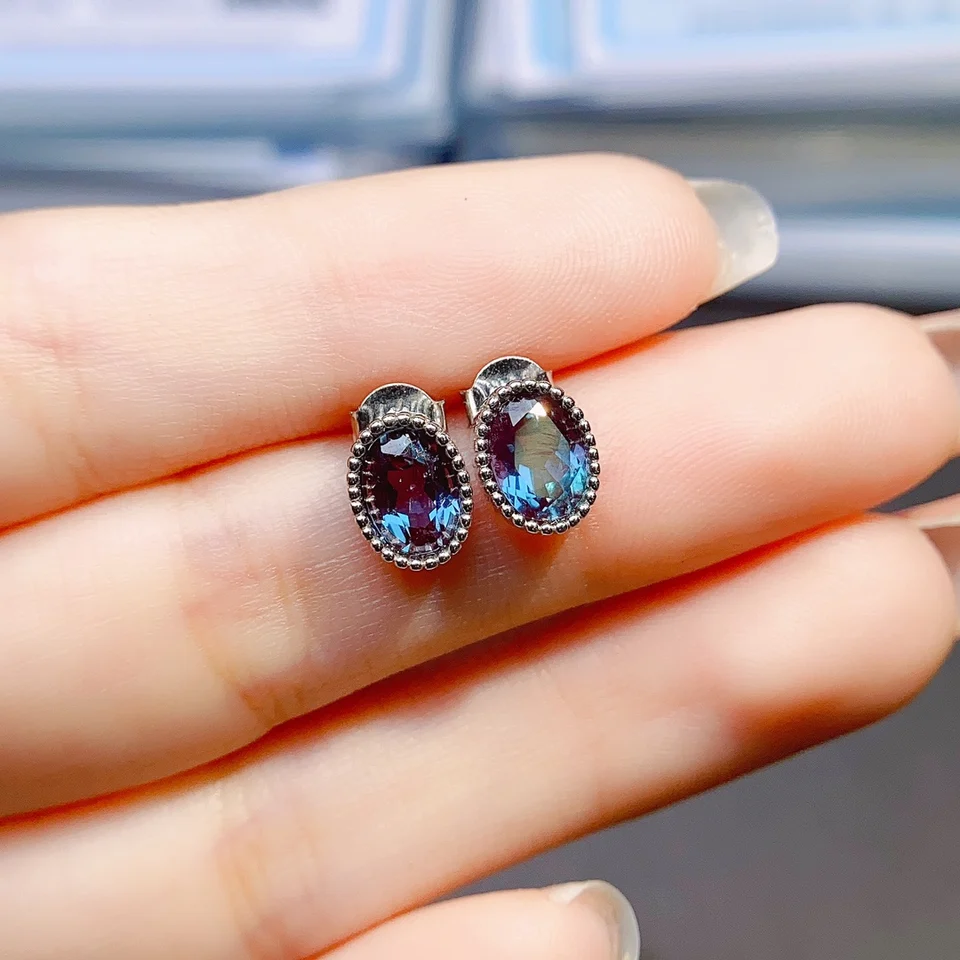 June Birthstone Alexandrite Earrings VEMAZA Color Change Alexandrite