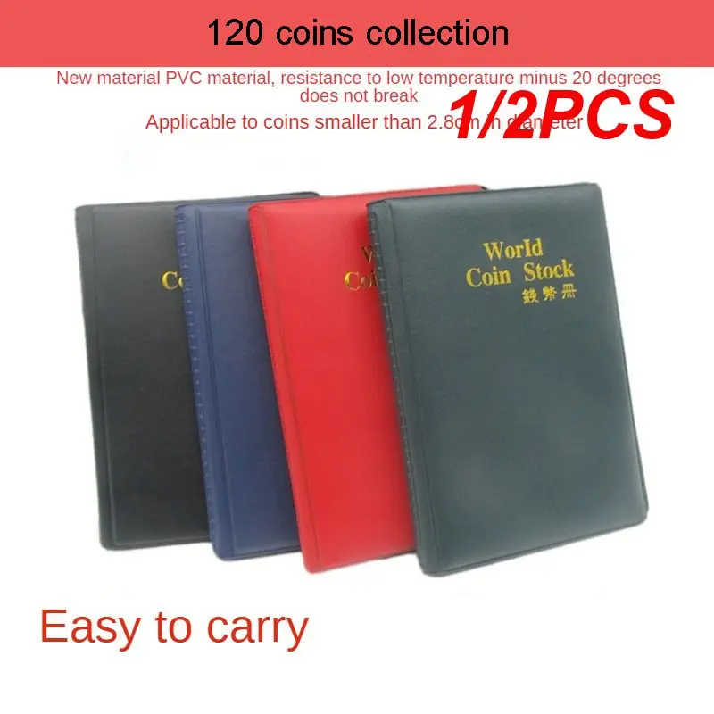 1-2PCS-120-Grids-10-Pages-Money-Book-Coin-Storage-Album-PVC-Coin-Album ...