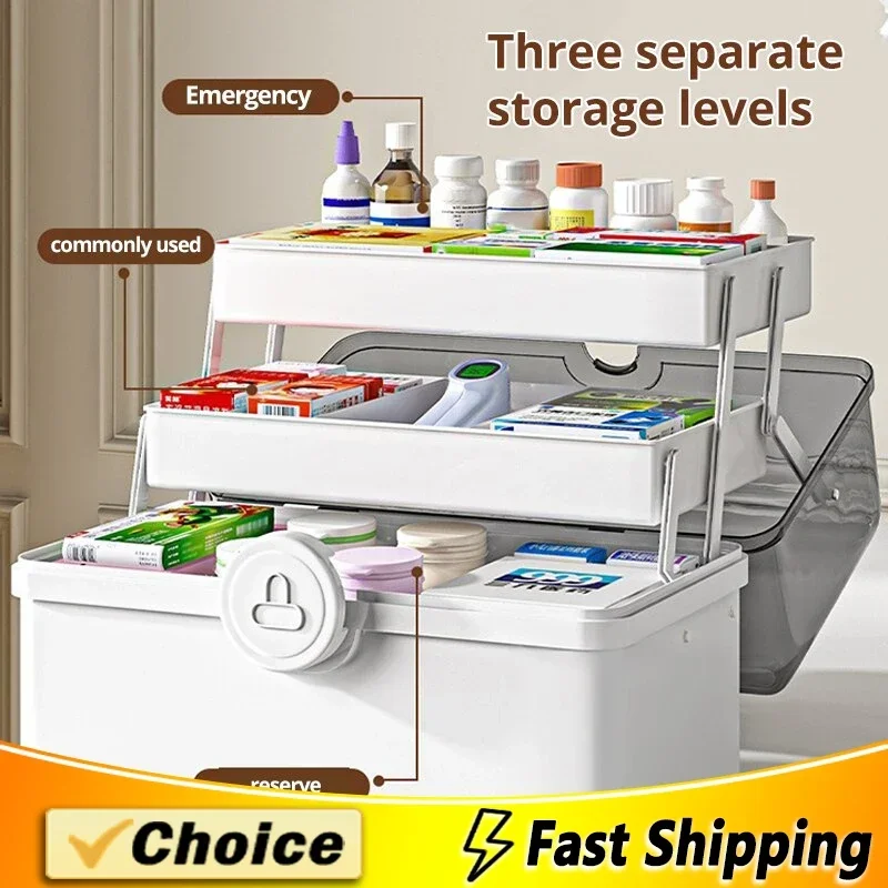 1pc-ivory-White-Large-Capacity-Medicine-Box-For-Home-Medicine-Storage ...