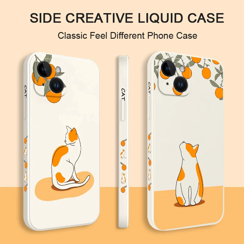 Little Orange Cat Phone Case For iPhone 16 16e 15 14 13 12 11 Plus Pro ...