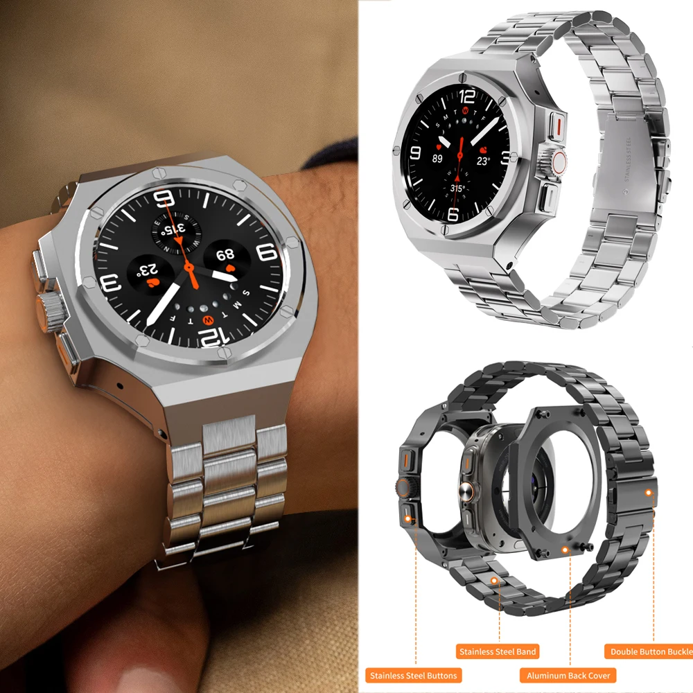 Mod Kits For Samsung Watch Ultra 47MM Metal Case Band For Samsung ...