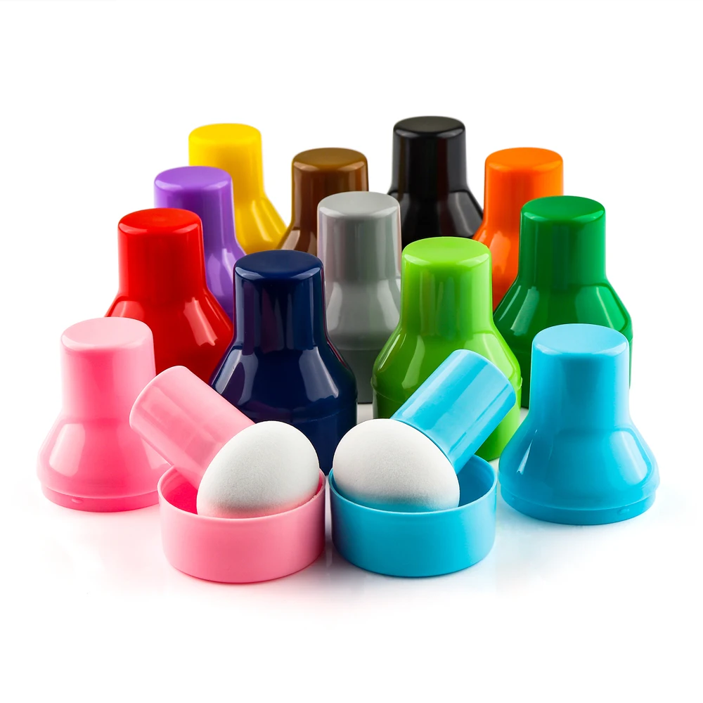 Bundle 12-24pcs Rainbow Paper Pouncers Ink Applicator With Storage Case ...