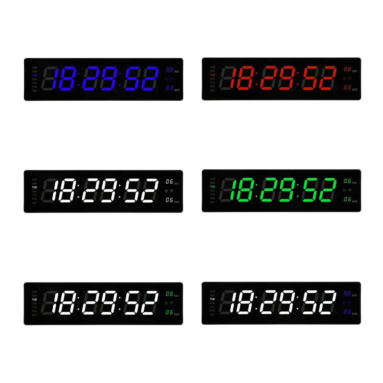 Reloj-digital-LED-Barra-de-puerto-USB-Pantalla-grande-Reloj-despertador ...