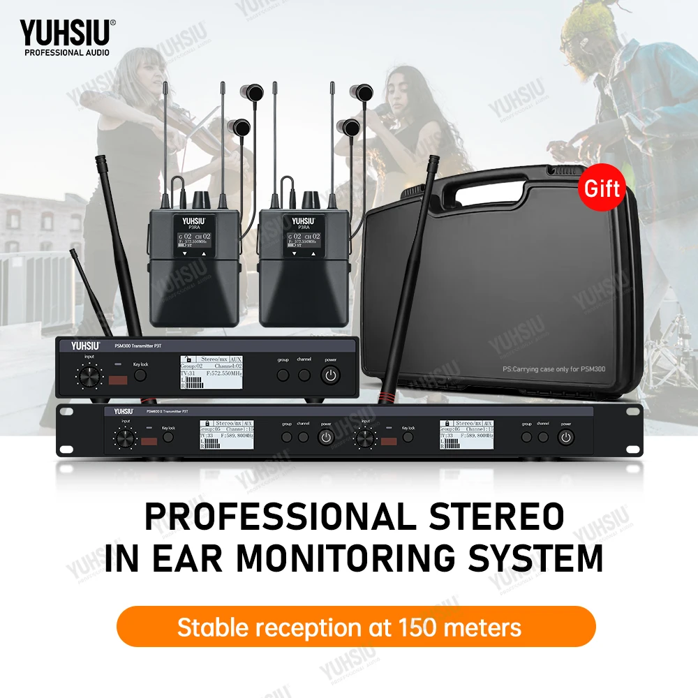 YUHSIU-PSM300-Wireless-In-Ear-Personal-Stereo-Audio-Monitoring-System ...