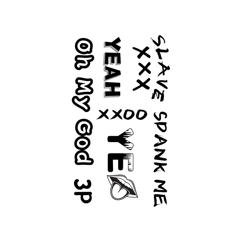 Sexy-Sentence-Text-Temporary-Sticker-Waterproof-Colored-Chest-Ankle ...