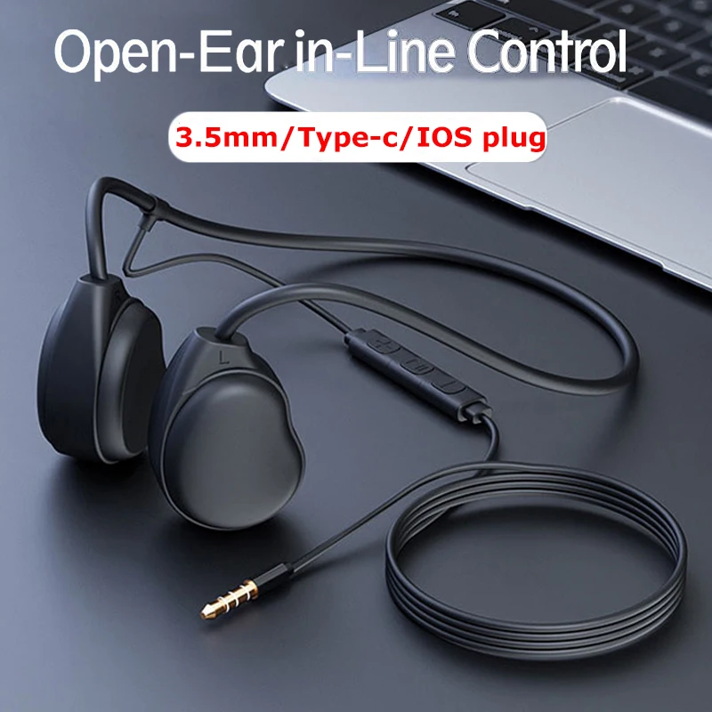 Open-Ear-Air-Cunduction-Headphones-3-5mm-Wired-Stereo-Not-in-Ear-Music ...