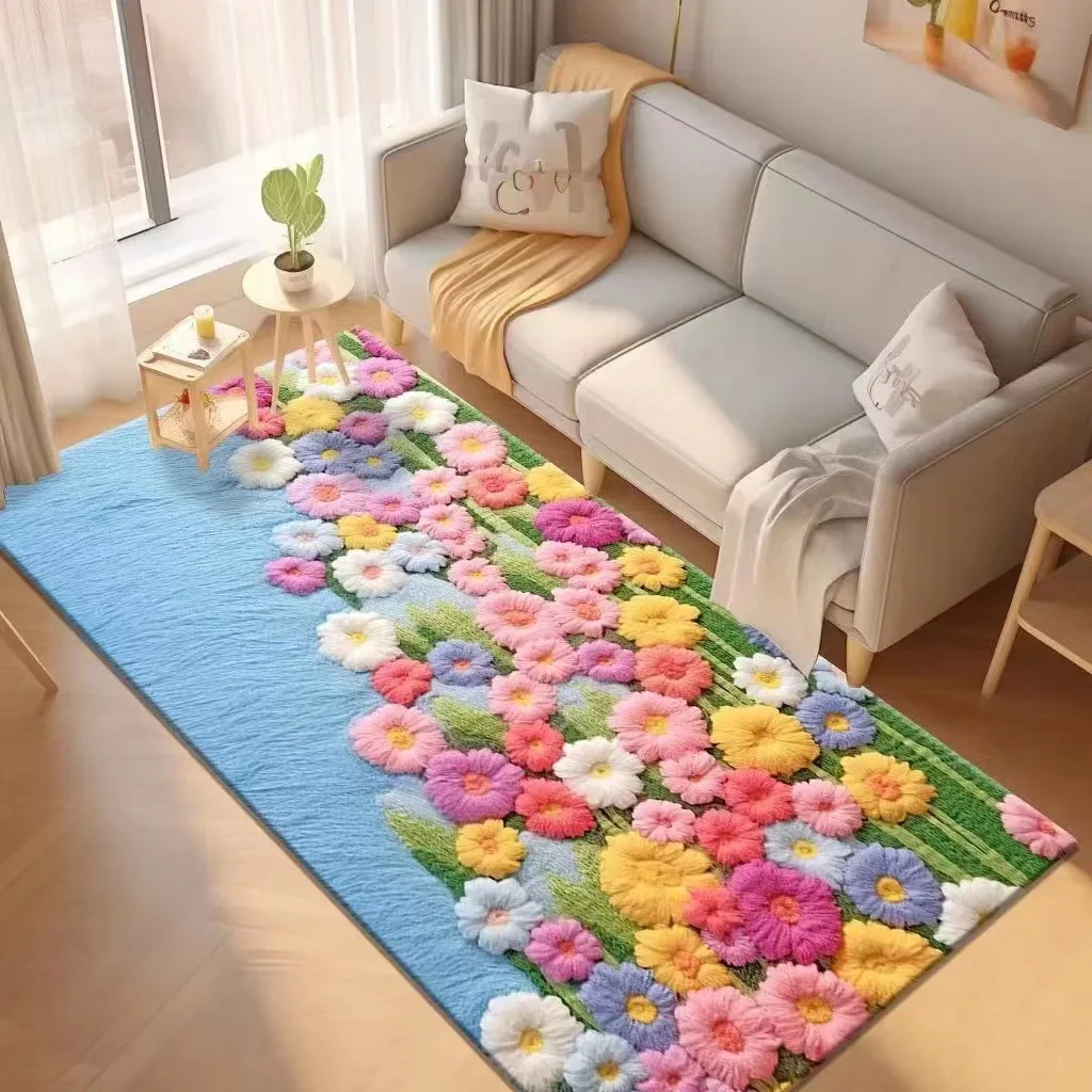 Imitation-Wool-Fluffy-Bedroom-Carpets-Flower-Girls-Bedside-Rug-Children ...