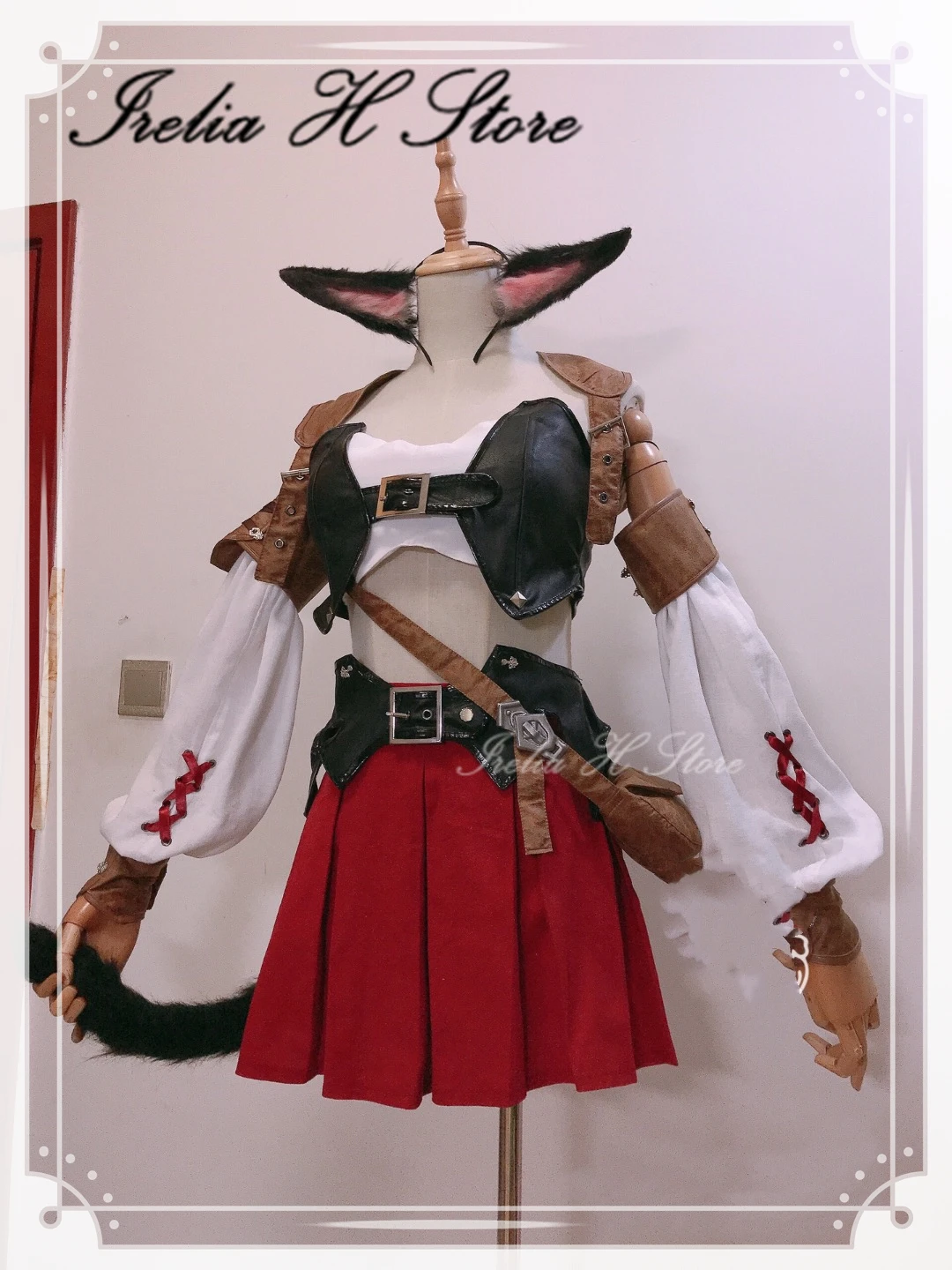 Irelia H Store Ff14 Final Fantasy Xiv Miqote Cosplay Costume With Tail Ears Custom Made/size ...