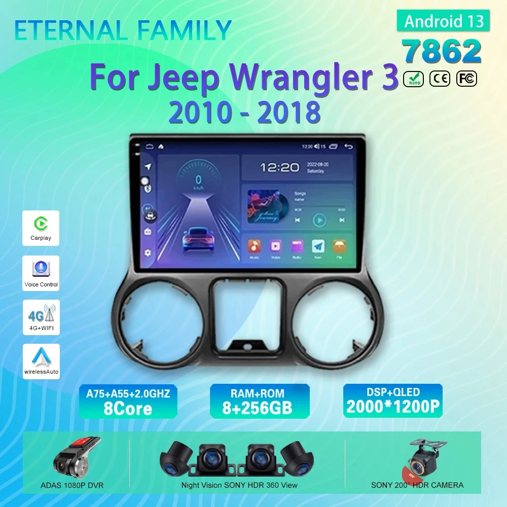 Android-13-Car-Radio-Player-For-Jeep-Wrangler-3-JK-2010-2018-LHD-RHD ...