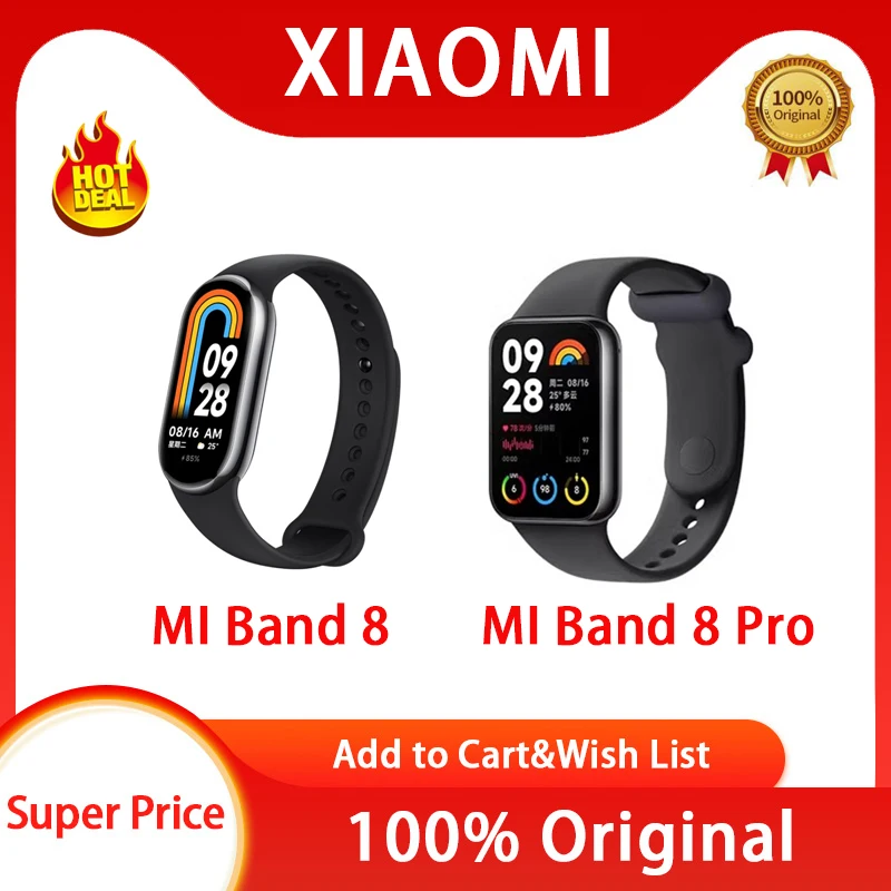 Xiaomi Mi Band 8 Global Version 1.62” AMOLED Screen 150+ Sports Mode 60HZ Heart Rate Blood ...