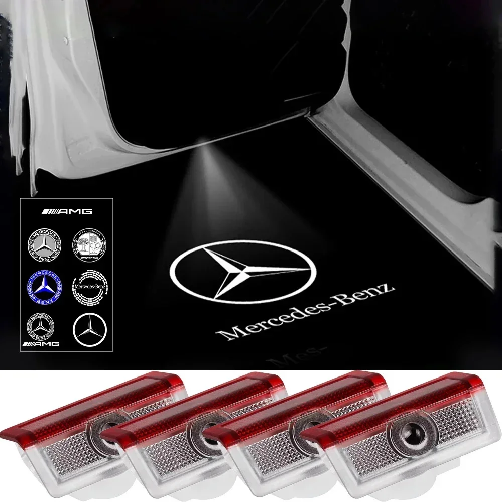 4Pcs Car Door Courtesy Light HD Welcome Lamp For Mercedes Benz Coupe ...