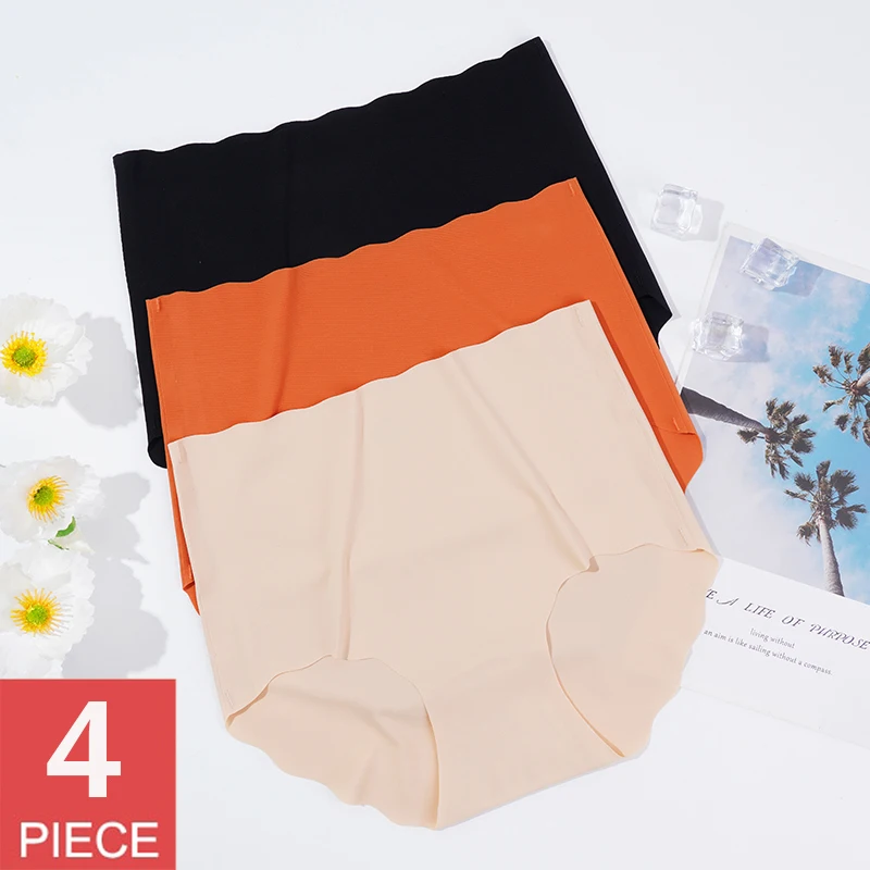 4Pcs-set-Invisible-Panties-Women-Seamless-Briefs-Female-Underpants-High ...