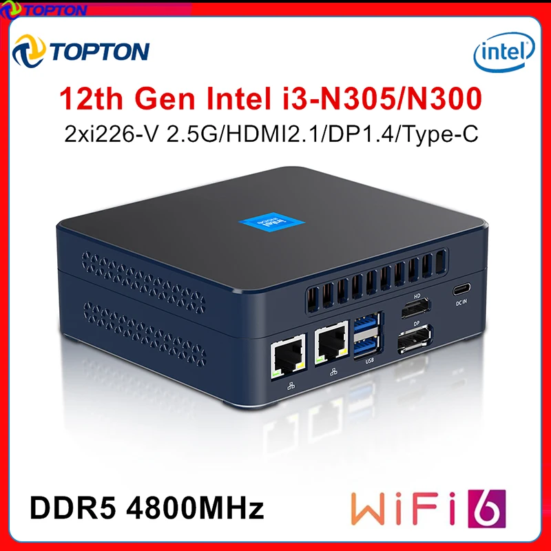 Mini-PC-12th-Gen-Intel-i3-N305-N300-N200-DDR5-PCIE3-0x4-2X2-5G-Firewall ...