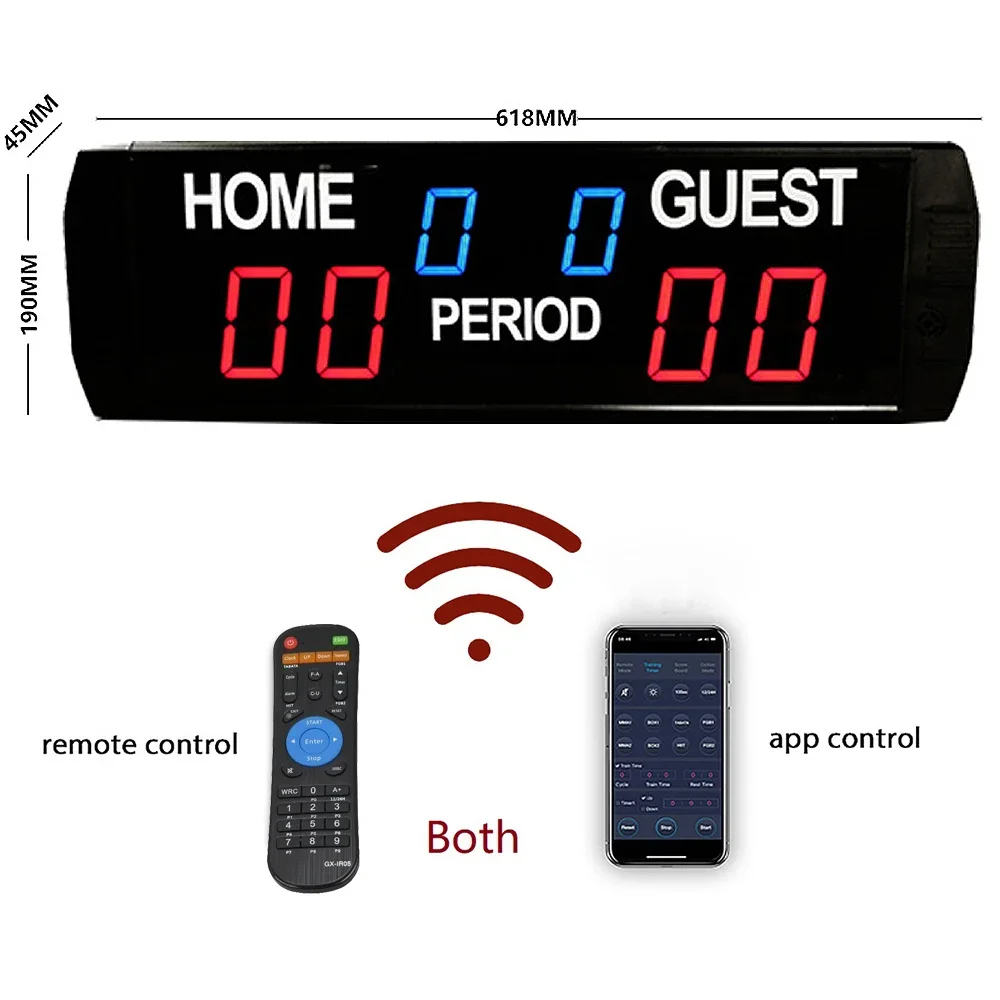 Wireless LED Scoreboard Display, Tabletop, Futsal Counter, Basketball ...