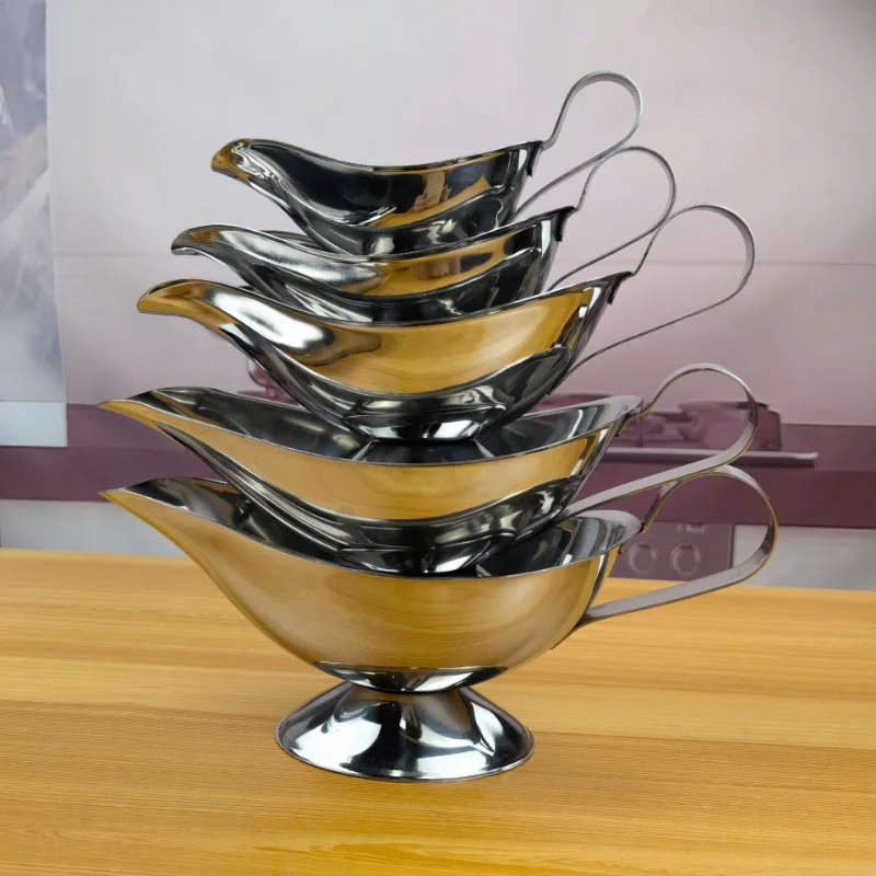 Gravy Sauce Boat Portable Stainless Steel Sauce Boat Steak Black Pepper ...