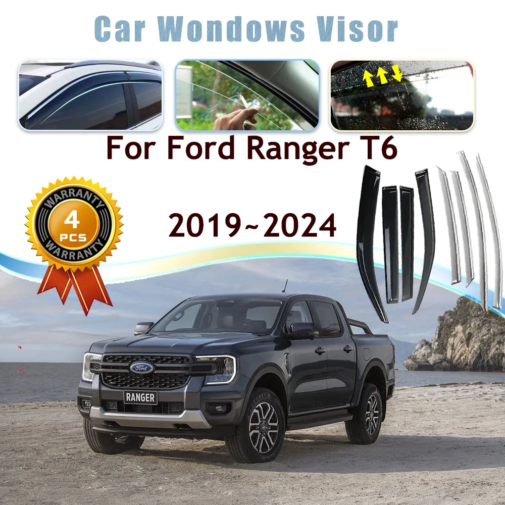 Car-Window-Visor-For-Ford-Ranger-Raptor-T6-2019-2020-2021-2022-2023 ...