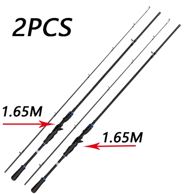 Blue Jigging rod 2pcs 1.65/1.8m lure fishing rod casting bass spinning ...